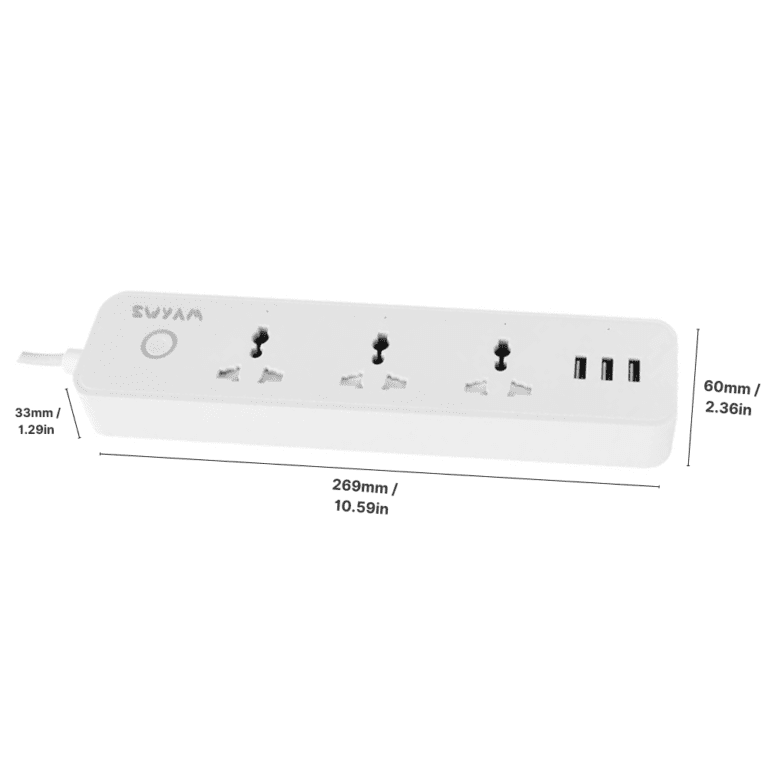 SWYAM® 4-in-1 Smart WiFi Power Strip with 2M Wire
